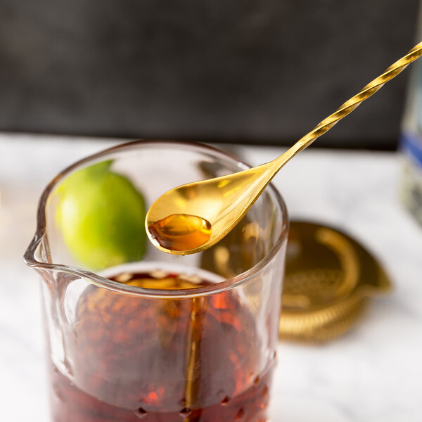 Barfly M37012GD 11 13/16" Gold Plated Classic Bar Spoon with Weighted End