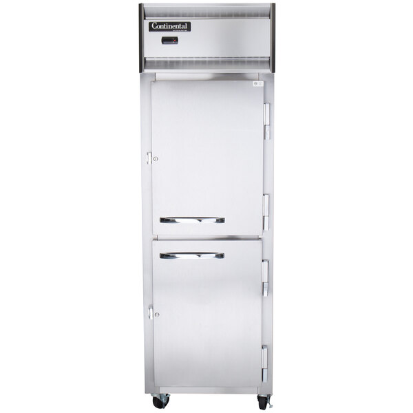 Continental DL1RS-SS-HD 26" Shallow Depth Solid Half Door Reach-In ...