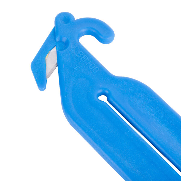 San Jamar BB100 Bag Boa 7 1/2" Blue Bag Cutter / Squeezer with Storage Hook