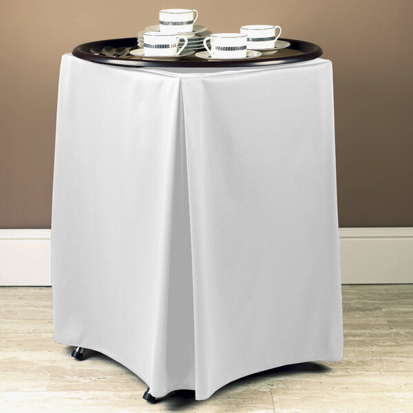 Snap Drape TRYWYN30WHITE Wyndham 19" x 17" x 30" White Tray Stand Cover