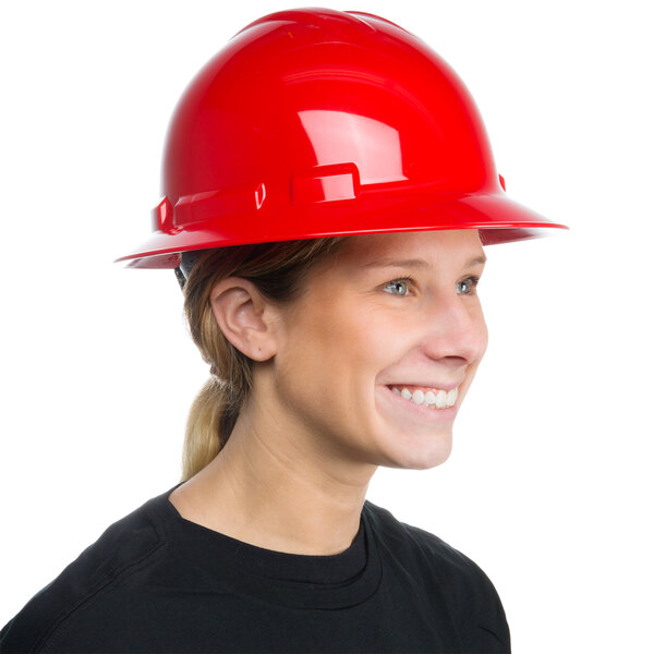 Cordova Duo Safety Red Full-Brim Style Hard Hat with 4-Point Ratchet ...