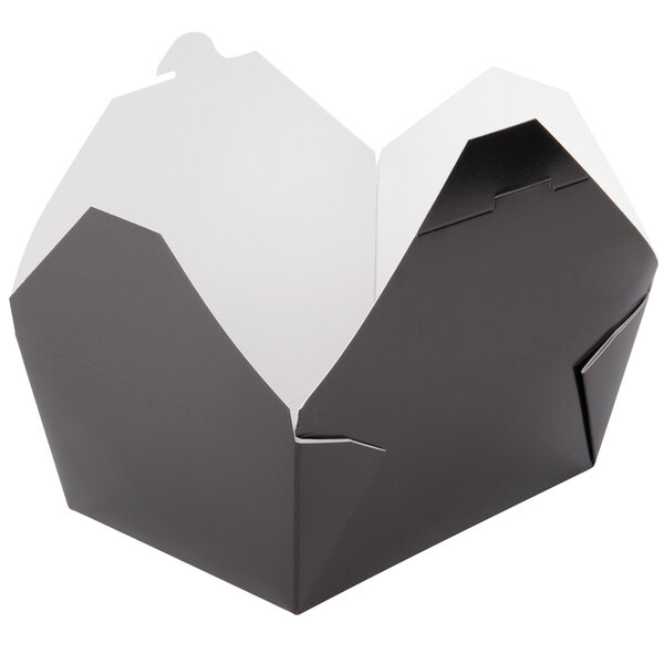 Fold-Pak 04BPBLACKM Bio-Pak Black Microwavable Paper #4 Take-Out ...