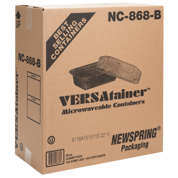 Pactiv Newspring NC868B 28 oz. Black 6" x 8 1/2" x 1 1/2" VERSAtainer ...