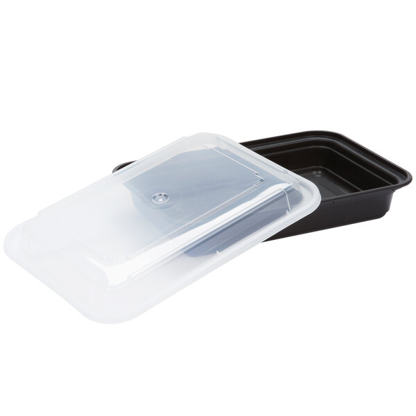 Pactiv Newspring NC868B 28 oz. Black 6" x 8 1/2" x 1 1/2" VERSAtainer ...