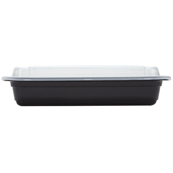Pactiv Newspring NC868B 28 oz. Black 6" x 8 1/2" x 1 1/2" VERSAtainer ...