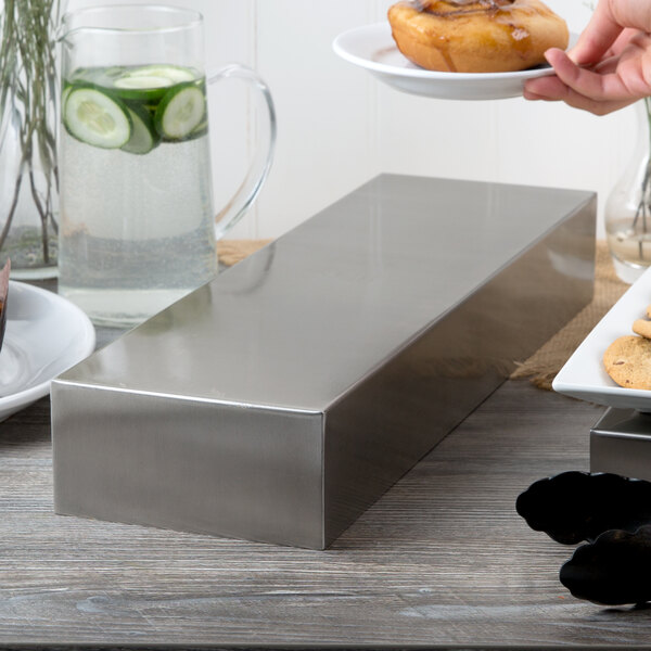 Tablecraft SS4017 6 Qt. 18-8 Stainless Steel Straight Sided Rectangular ...