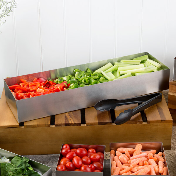 Tablecraft SS4017 6 Qt. 18-8 Stainless Steel Straight Sided Rectangular ...