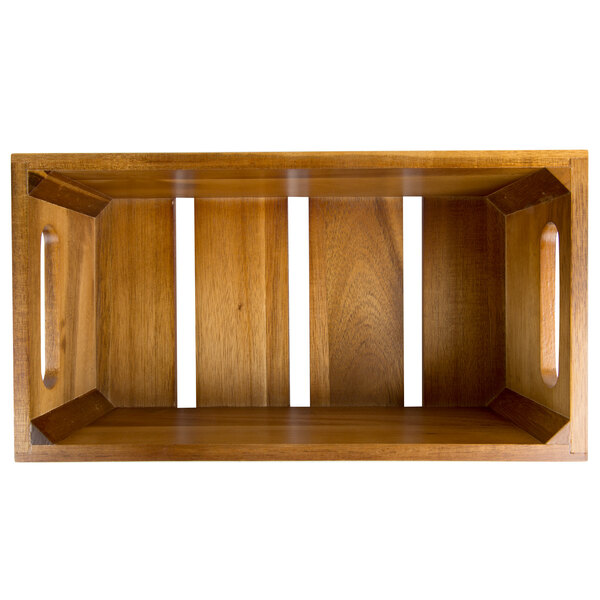 Tablecraft CRATE134 Third Size, 4" Deep Gastronorm Acacia Wood Serving ...