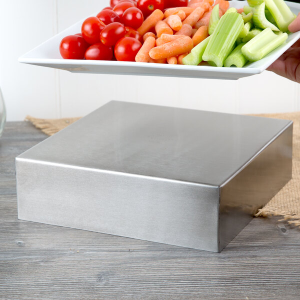 Tablecraft SS4004 5 Qt. 18-8 Stainless Steel Straight Sided Square Bowl ...