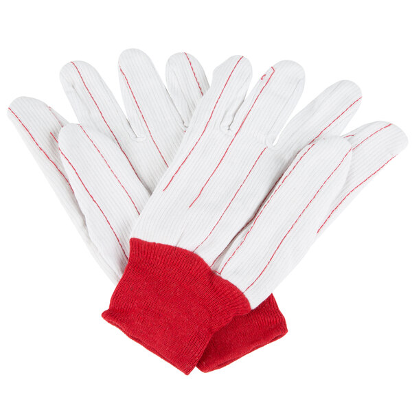 Cordova Red Polyester / Cotton Double Palm Work Gloves - Large - 12/Pack