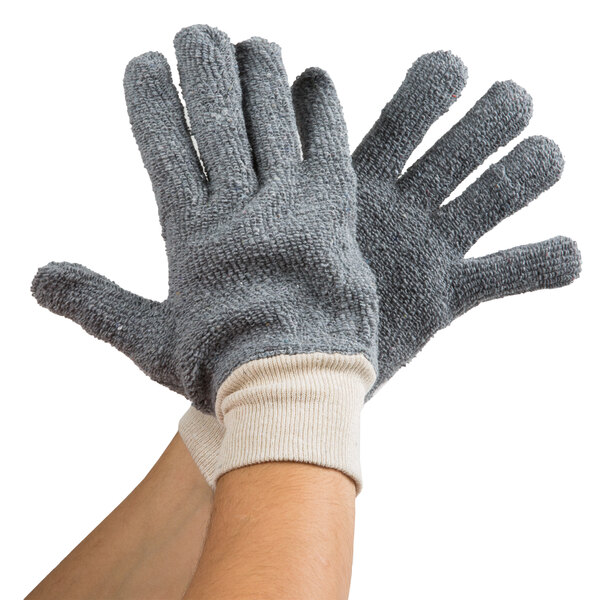Cordova Men's Loop-Out Gray 18-Ounce Polyester / Cotton Work Gloves ...