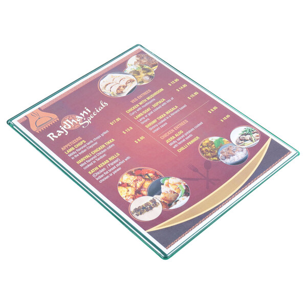 Menu Solutions H500C Hamilton Green 8 1/2" x 11" Single Panel Two View ...