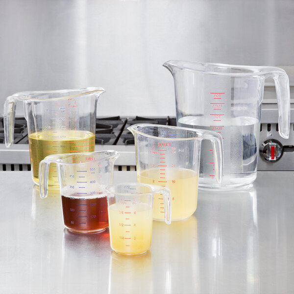 Choice 5-Piece Clear Plastic Measuring Cup Set