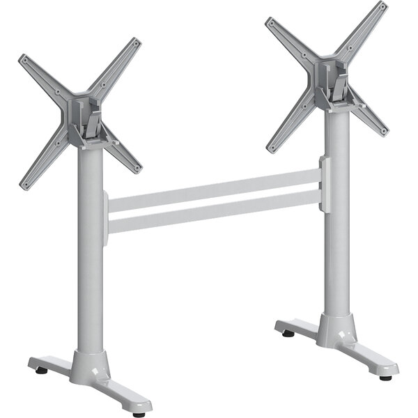 FLAT Tech ST22 22" x 4 3/16" Self-Stabilizing Polished Aluminum Standard Height Table Base with ...