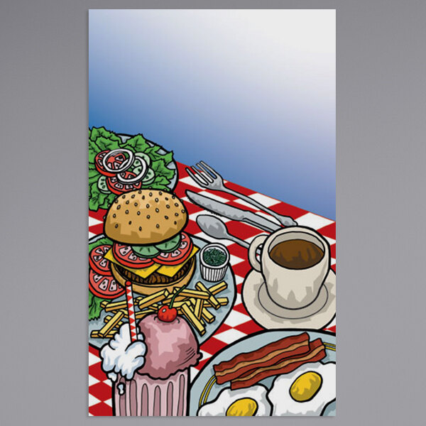 Choice 8 1/2" x 14" Menu Paper - Diner Theme Cover - 100/Pack