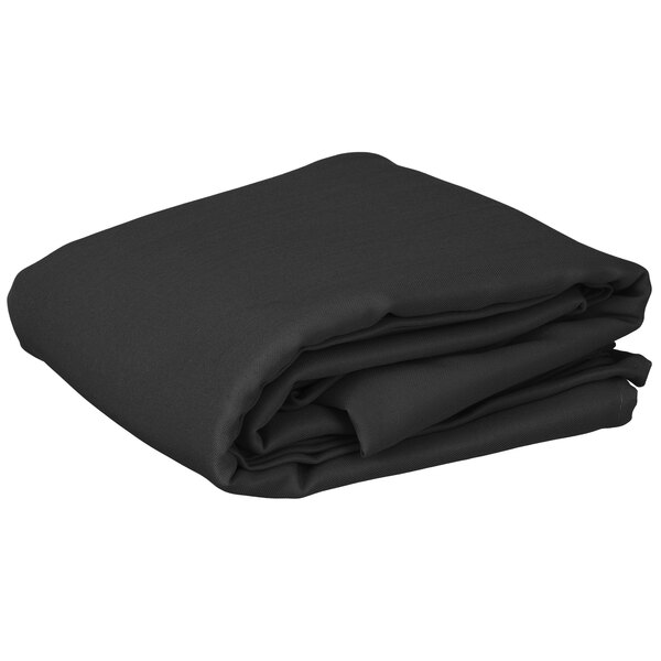 Intedge 54" x 110" Rectangular Black 100% Polyester Hemmed Cloth Table ...