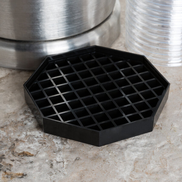 Choice 5" Black Octagonal Drip Tray with Removable Grate