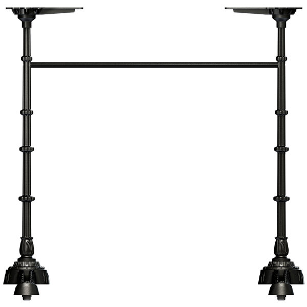 FLAT Tech PT23 22 5/8" x 6 1/2" Black Self-Stabilizing Cast Iron Bar Height Table Base