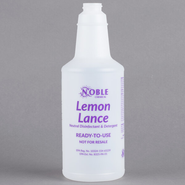 32 oz. Labeled Bottle for Noble Chemical Lemon Lance Disinfectant ...