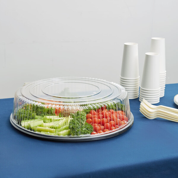 WNA Comet A518PBL Caterline Casuals 18" Black Round Catering Tray - 25/Case