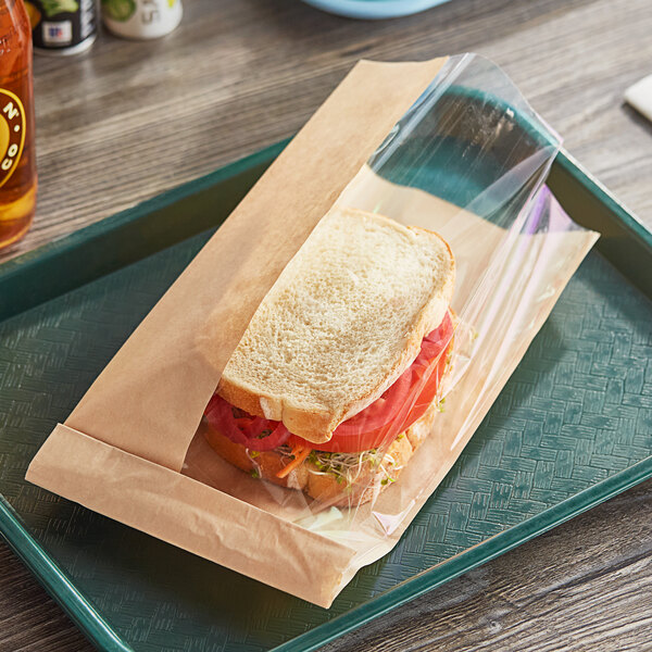 Bagcraft Packaging 300099 5 3/4" x 2 3/4" x 10 1/2" Dubl View® ToGo ...