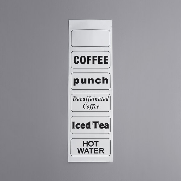 Choice Beverage Dispenser Labels