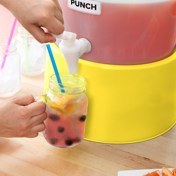 Choice Yellow 3 and 6 Gallon Round Beverage Dispenser Base