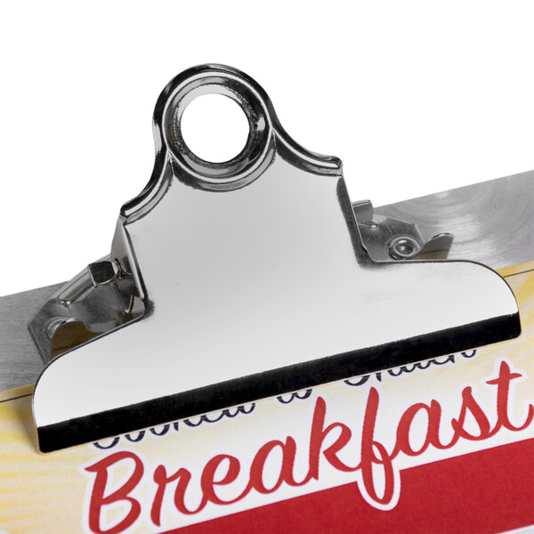 Menu Solutions ALSIN58-CLIP 5 1/2" x 8 1/2" Alumitique Customizable ...