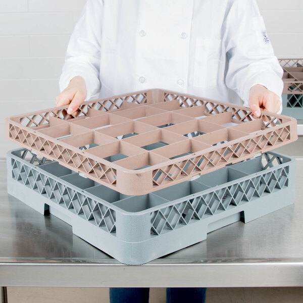 Noble Products 20-Compartment Brown Full-Size Glass Rack Extender