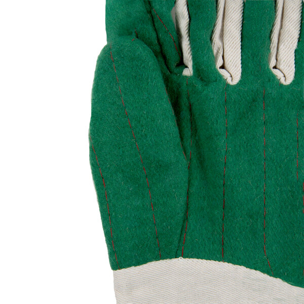 Cordova Heavy Weight Green Cotton Double Palm Work Gloves with Burlap ...