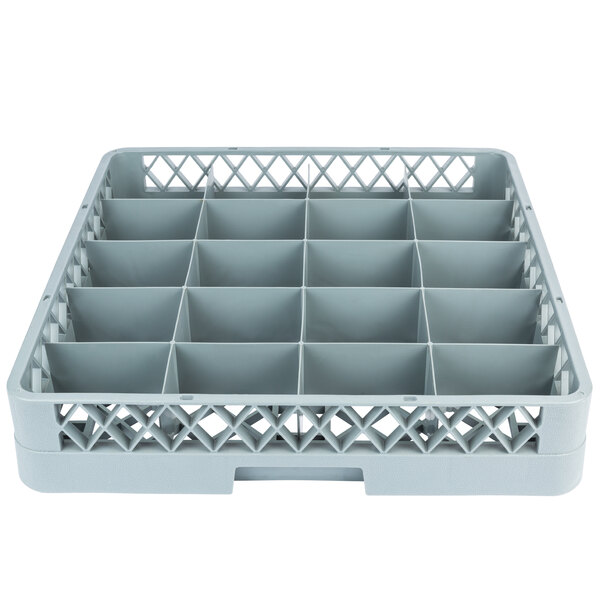 Noble Products 20-Compartment Gray Full-Size Glass Rack - 19 3/8" x 19 ...
