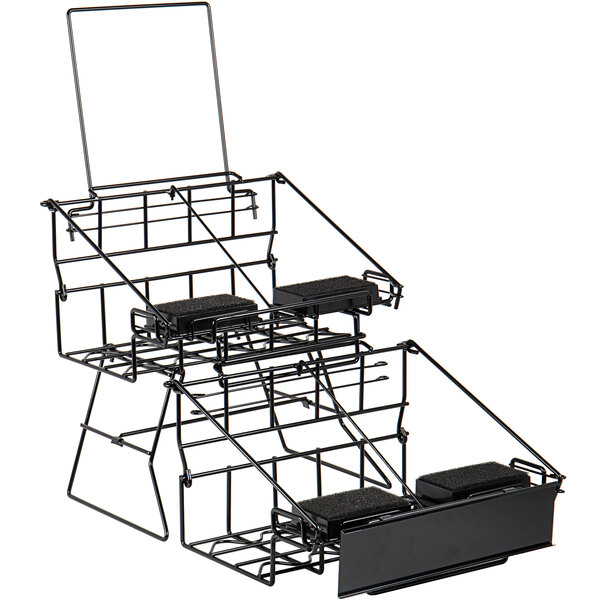 Choice 14" x 23 1/8" x 17 1/2" Black Wire 4 Compartment Airpot Rack ...