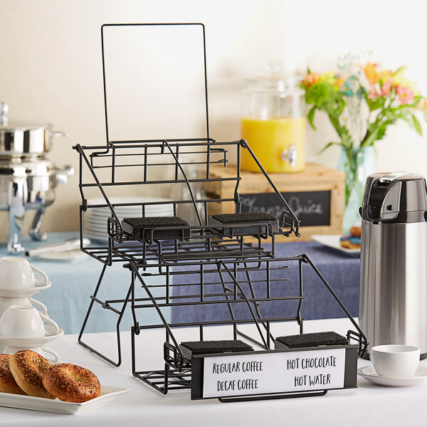 Choice 14" x 23 1/8" x 17 1/2" Black Wire 4 Compartment Airpot Rack ...