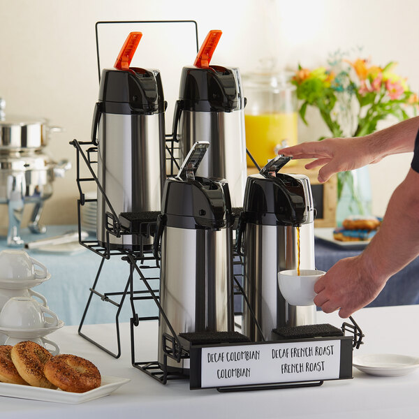 Choice 14" x 23 1/8" x 17 1/2" Black Wire 4 Compartment Airpot Rack ...