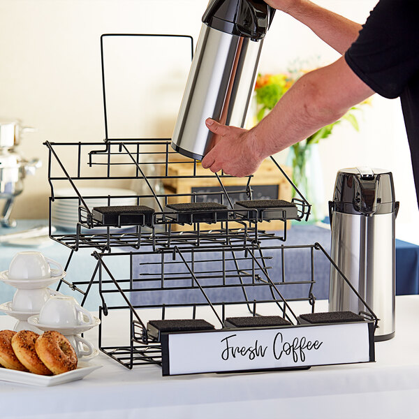 Choice 20 1/4" x 23 5/16" x 17 3/8" Black Wire 6 Compartment Airpot ...