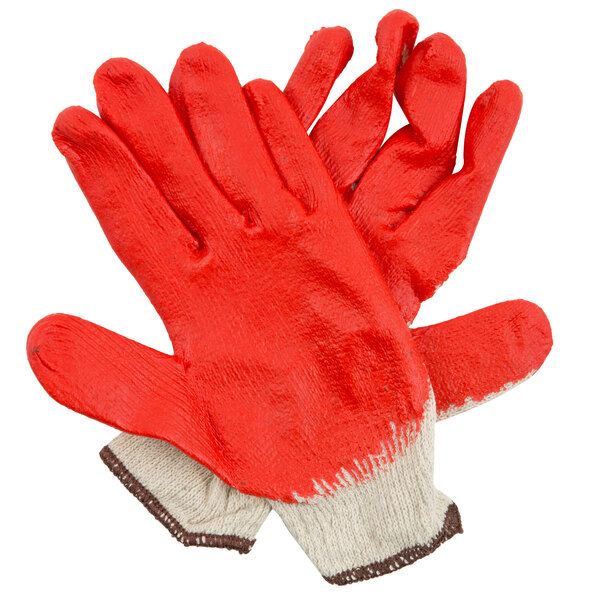 Cordova Economy Weight Natural Polyester / Cotton Work Gloves with Red ...