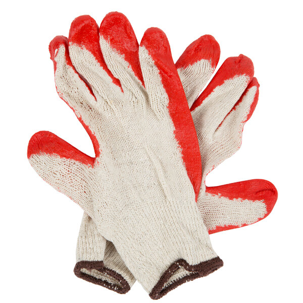 Cordova Economy Weight Natural Polyester / Cotton Work Gloves with Red ...
