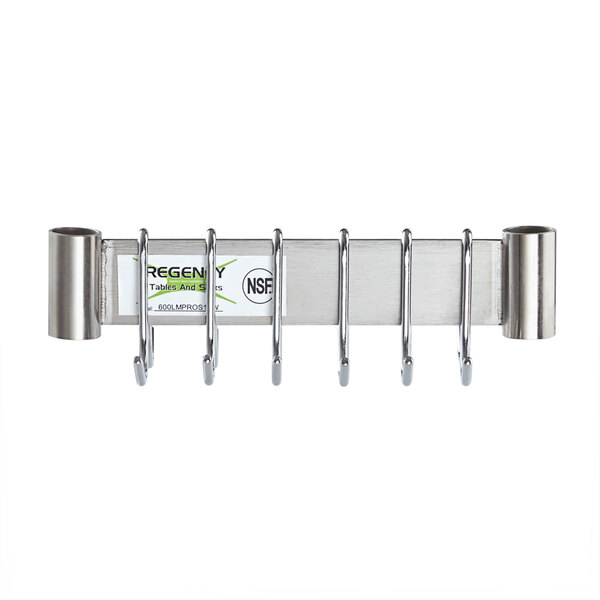 Regency 12" Stainless Steel Overshelf Mounted Pot Rack with 6 Double ...