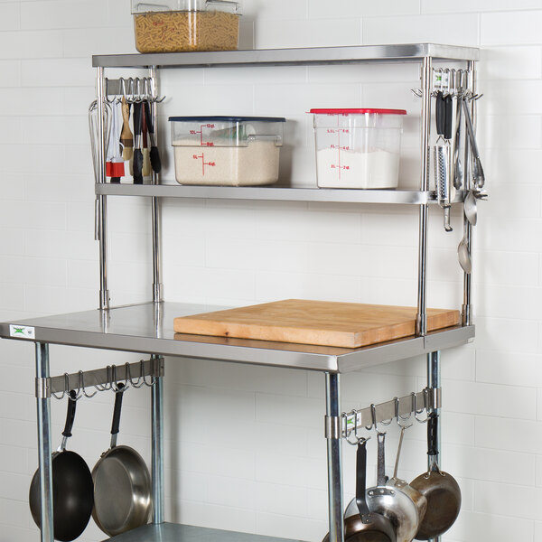 Regency 24" Stainless Steel Leg Mounted Pot Rack with 6 Double Prong ...