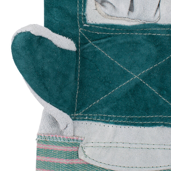 Men's Striped Canvas Double Palm Work Gloves with Select Shoulder Split ...