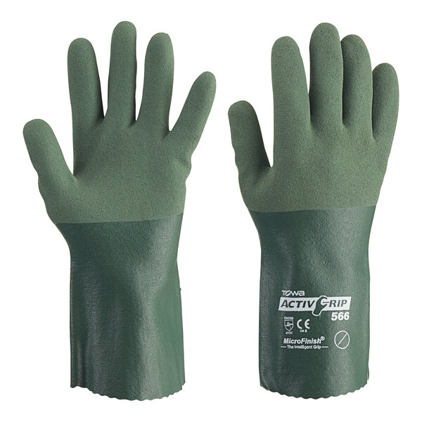 Cordova ActivGrip Nitrile Green 12" 13 Gauge Vendpacked Gloves with ...