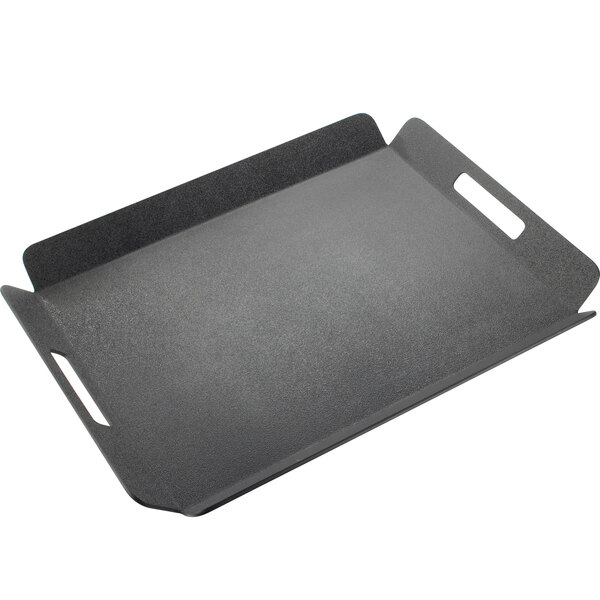 Cal-Mil 958-1-13 22 1/2" x 17" Black Room Service Tray with Raised Edges