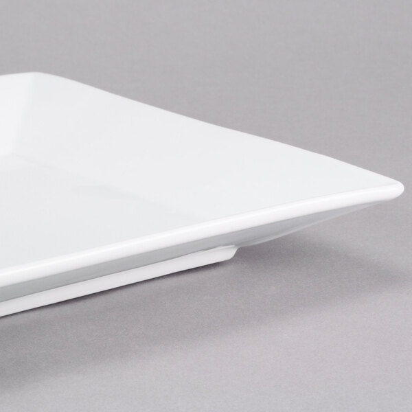 16 1/4" x 9" Bright White Rectangular Porcelain Platter - 12/Case