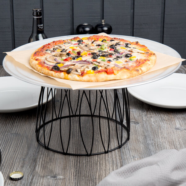 Choice 7" Round Black Patterned Metal Display Stand