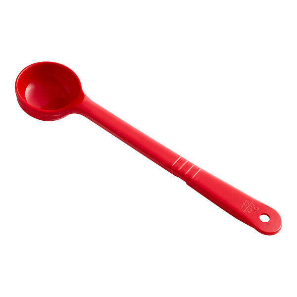 Carlisle 396005 Measure Misers 2 oz. Red Acetal Long Handle Portion Spoon