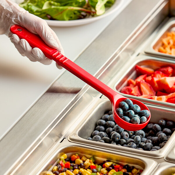 Carlisle 396005 Measure Misers 2 oz. Red Acetal Long Handle Portion Spoon