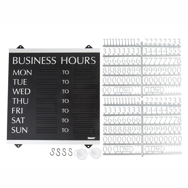 Headline Sign 4247 Century Series 13" x 14" Black Heavy-Duty Plastic ...