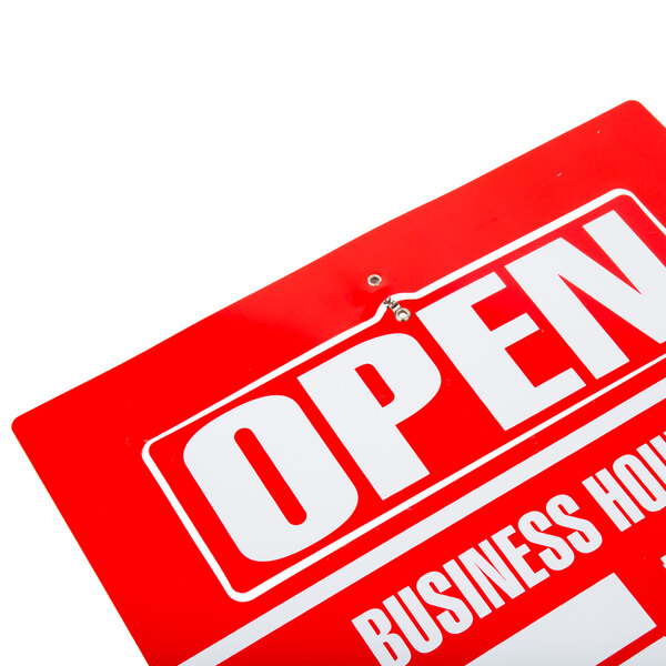 Cosco 098072 15" x 19" Red Business Hours Sign