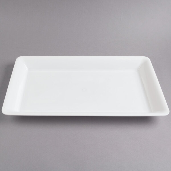 Fineline RC473.WH Platter Pleasers 18" x 12" White Plastic Rectangular ...