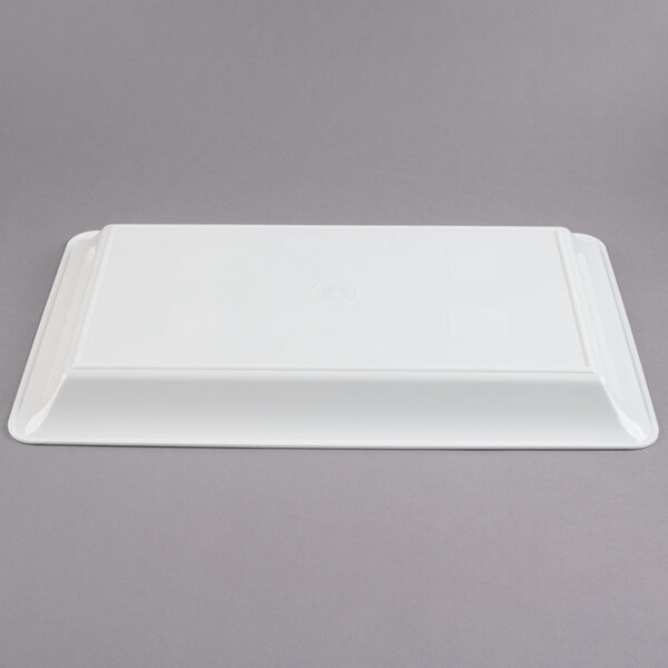Fineline RC473.WH Platter Pleasers 18" x 12" White Plastic Rectangular ...